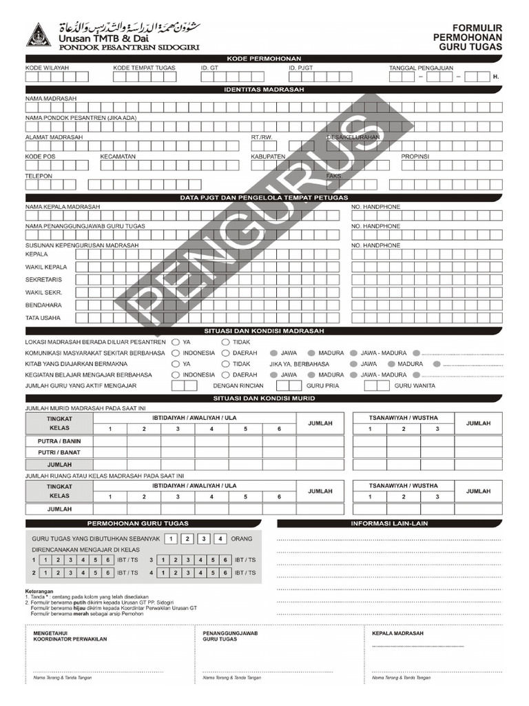 Permohonan GT 1 | PDF