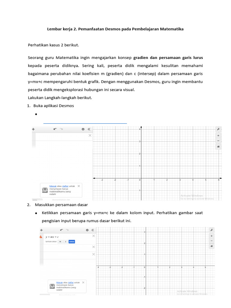 Pemanfaatan Desmos untuk Gradien Grafik | PDF