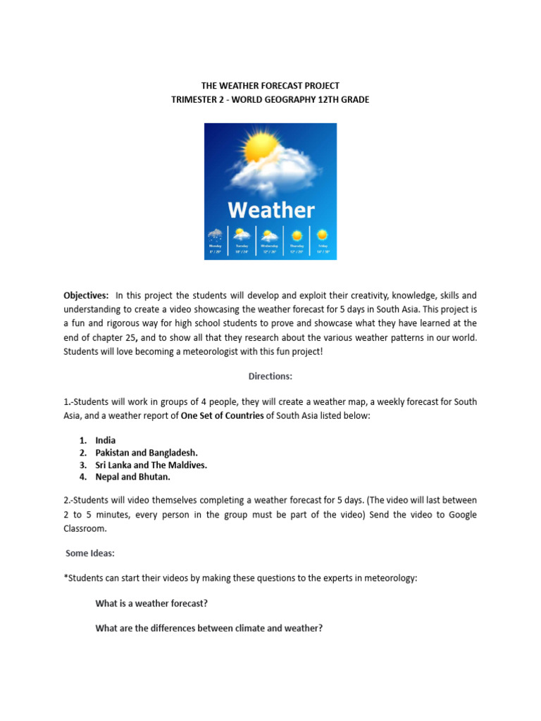 The Weather Forecast Project | PDF | Weather Forecasting | Weather
