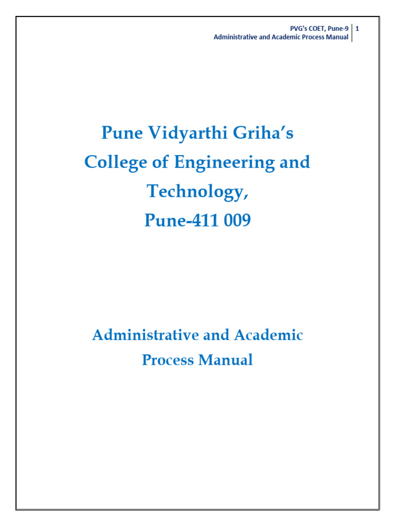 PVG COET Administrative Manual | PDF | Expense | Audit