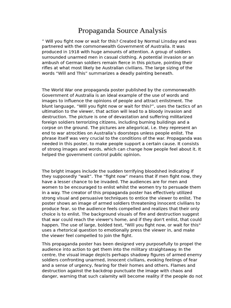 Propaganda Source Analysis | PDF | Propaganda