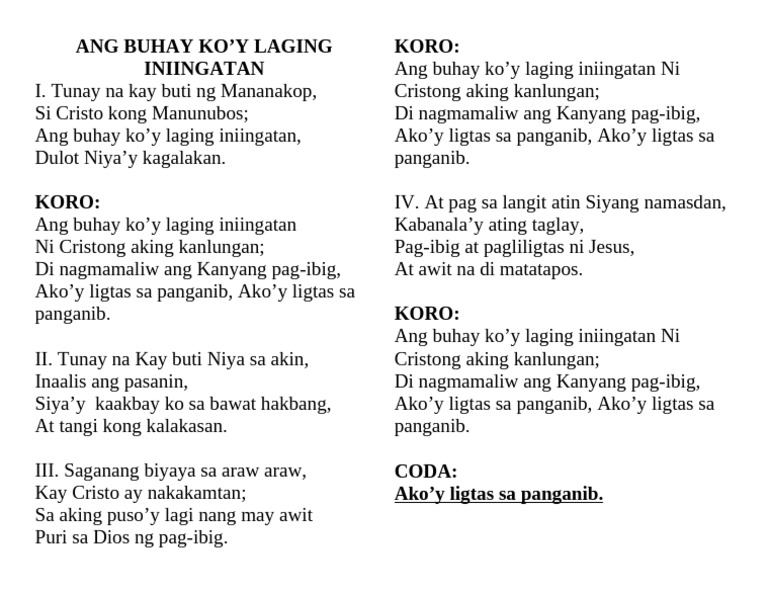 Ang Buhay Ko'y Laging Iniingatan | PDF