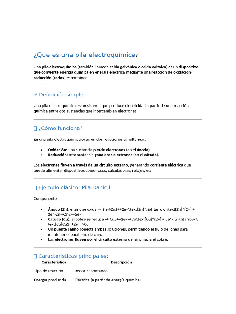 QUIMICA-Pila Electro Quimica | PDF | Redox | Ánodo