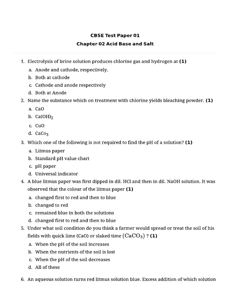 Acid Base Test | PDF