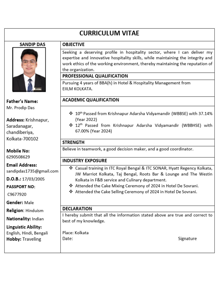 Sandip Das CV | PDF