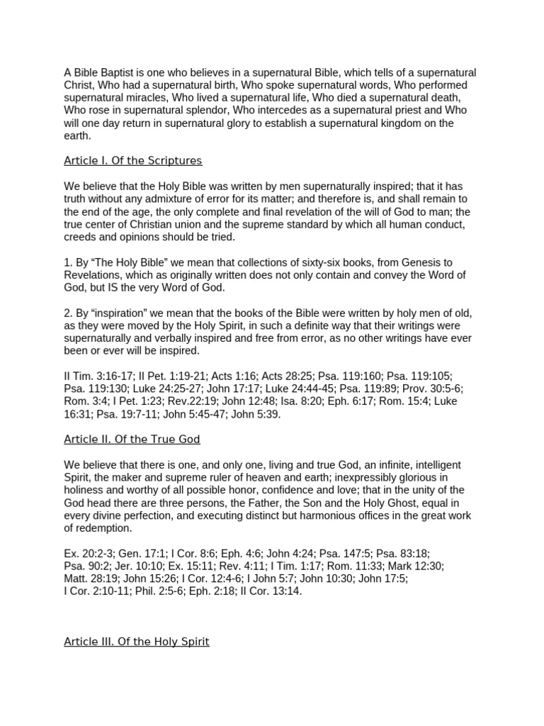 Baptist Articles of Faith Explained | PDF | Grace In Christianity ...