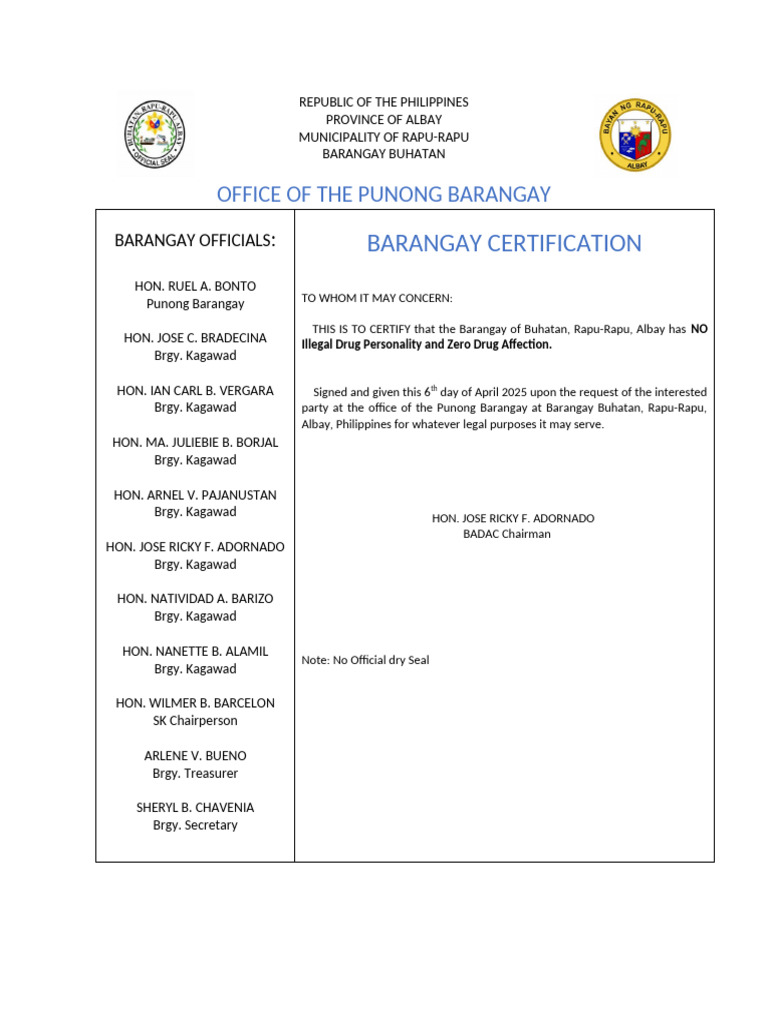 BADAC Certification | PDF