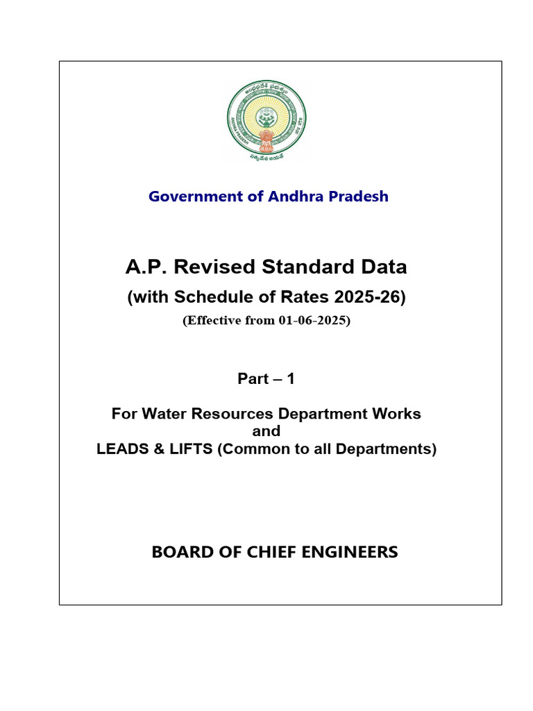 A.P. Revised Standard Data 2025-26 | PDF | Concrete | Specification ...