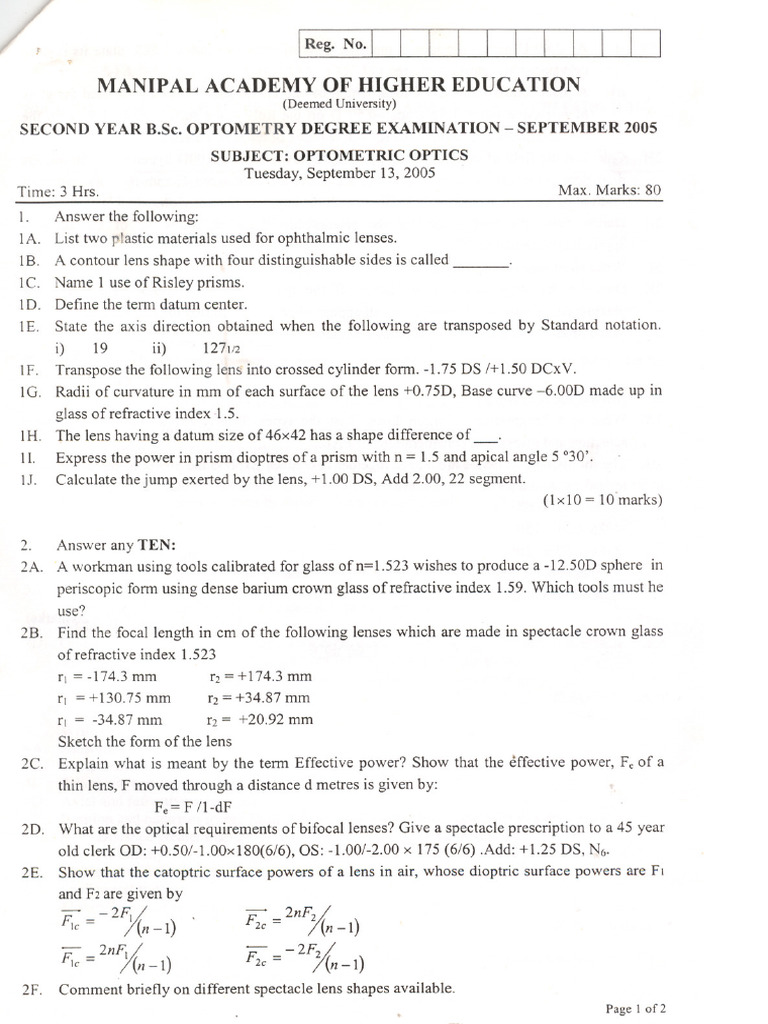 Optometric Optics and Dispensing | PDF | Optics | Eye