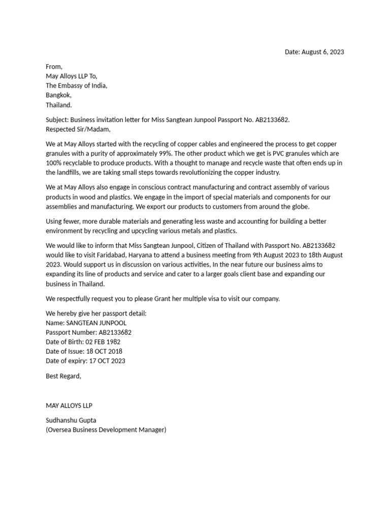Draft Letter | PDF
