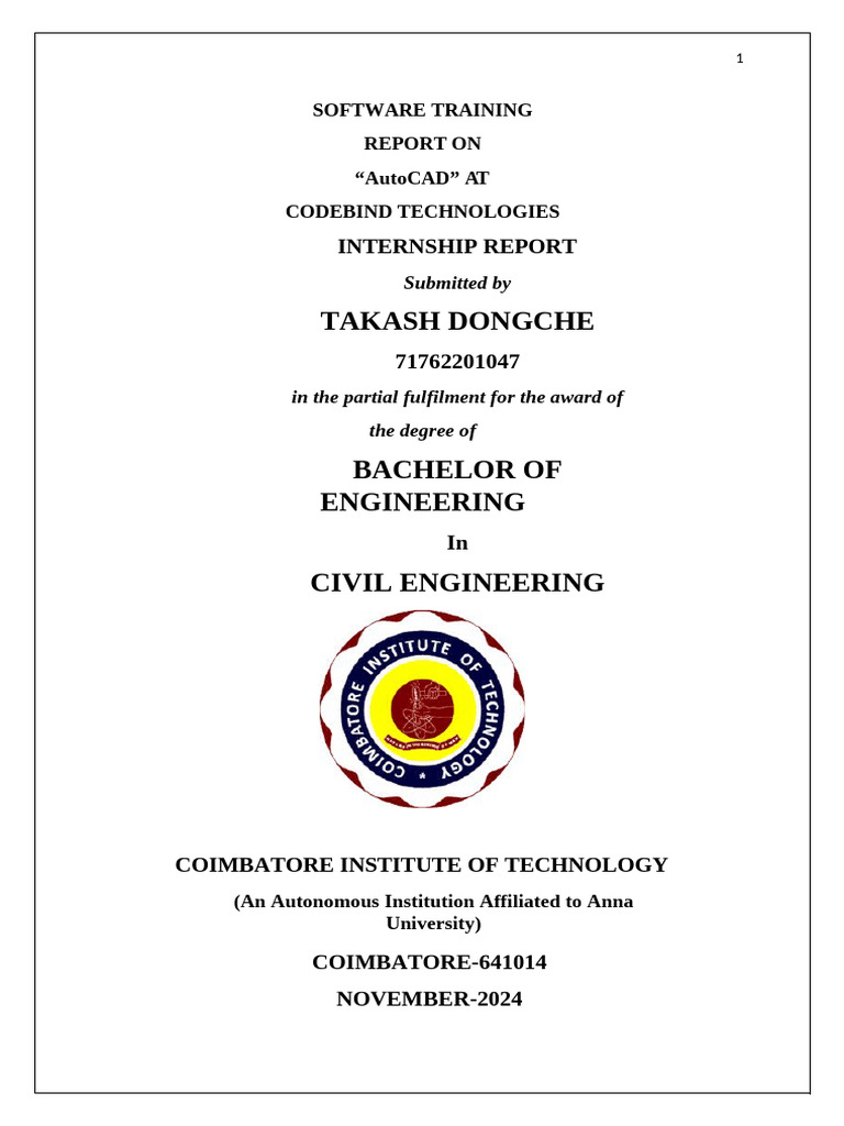 47 Internship Report 1 | PDF | Auto Cad | Computing