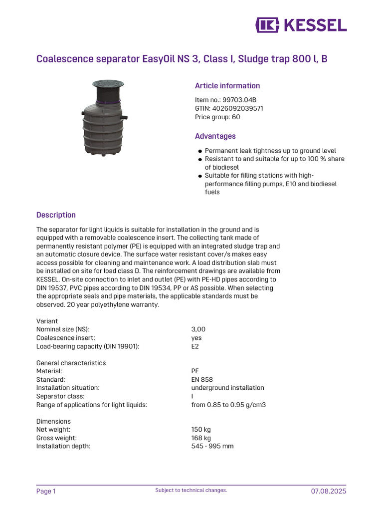 Kessel 99703.04B | PDF | Pipe (Fluid Conveyance) | Mechanical Engineering