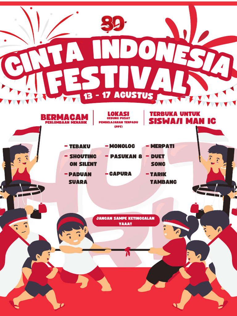 Merah Dan Putih Ilustrasi Lomba 17 Agustus Poster | PDF