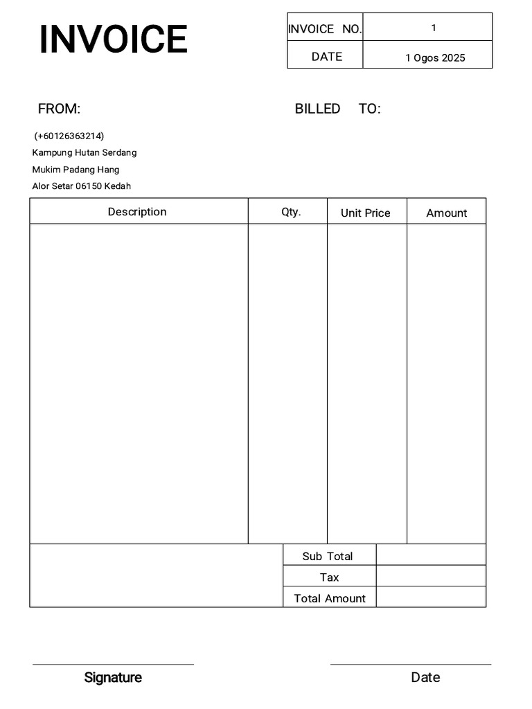 Blank Invoice Templates PDF11111 | PDF