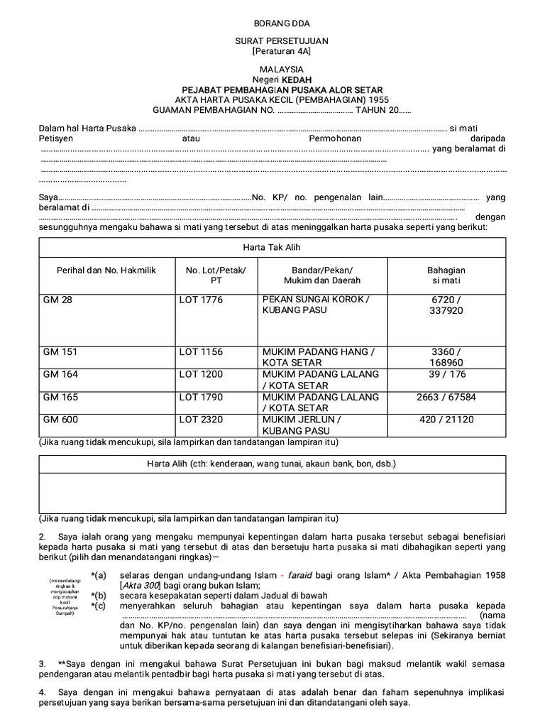 Borang Dda Versi BM - 181024 | PDF