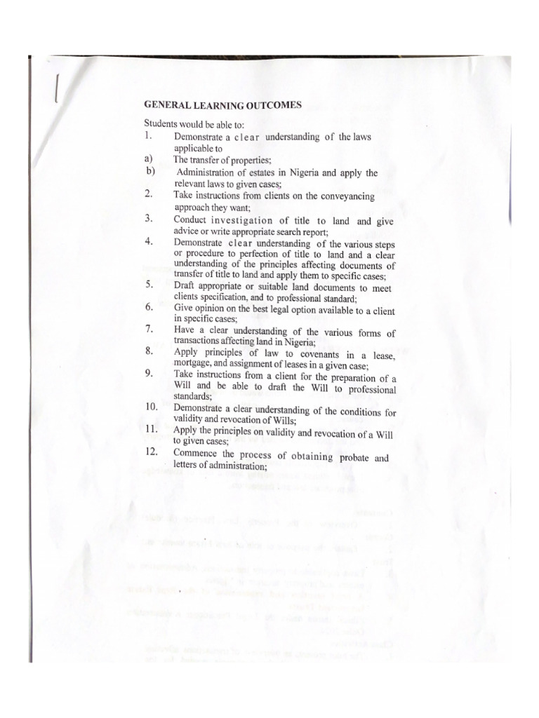 General Learning Outcomes | PDF