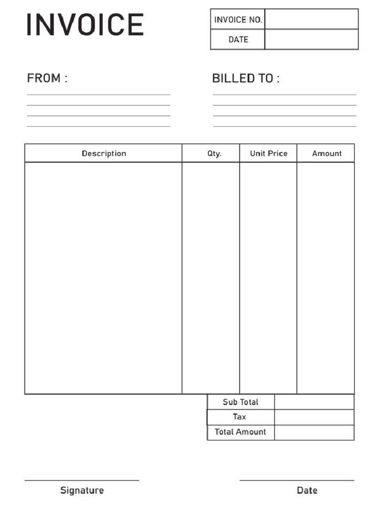 Blank Invoice Templates PDF | PDF