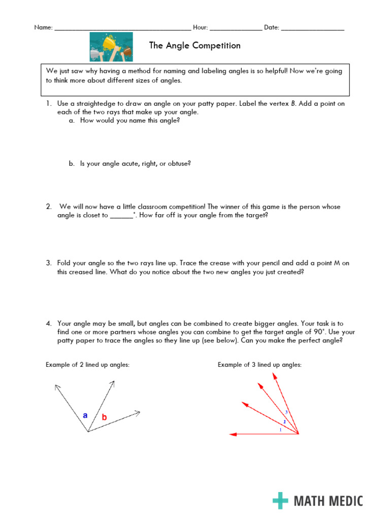 2.3 Naming and Classifying Angles N | PDF
