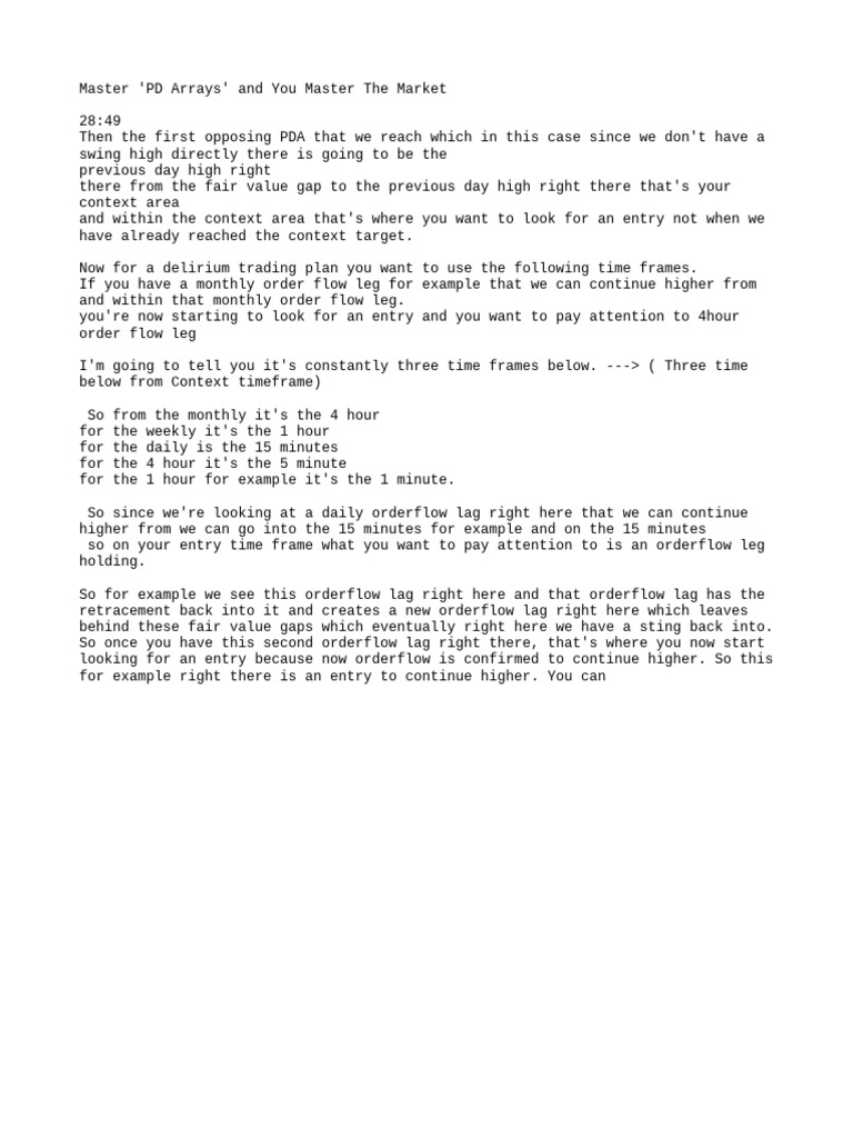 Master PD Arrays and You Master Trading | PDF