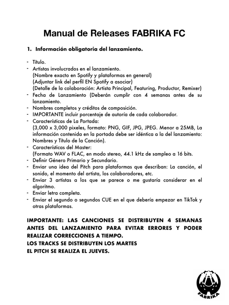 Manual Lanzamientos Fabrika | PDF
