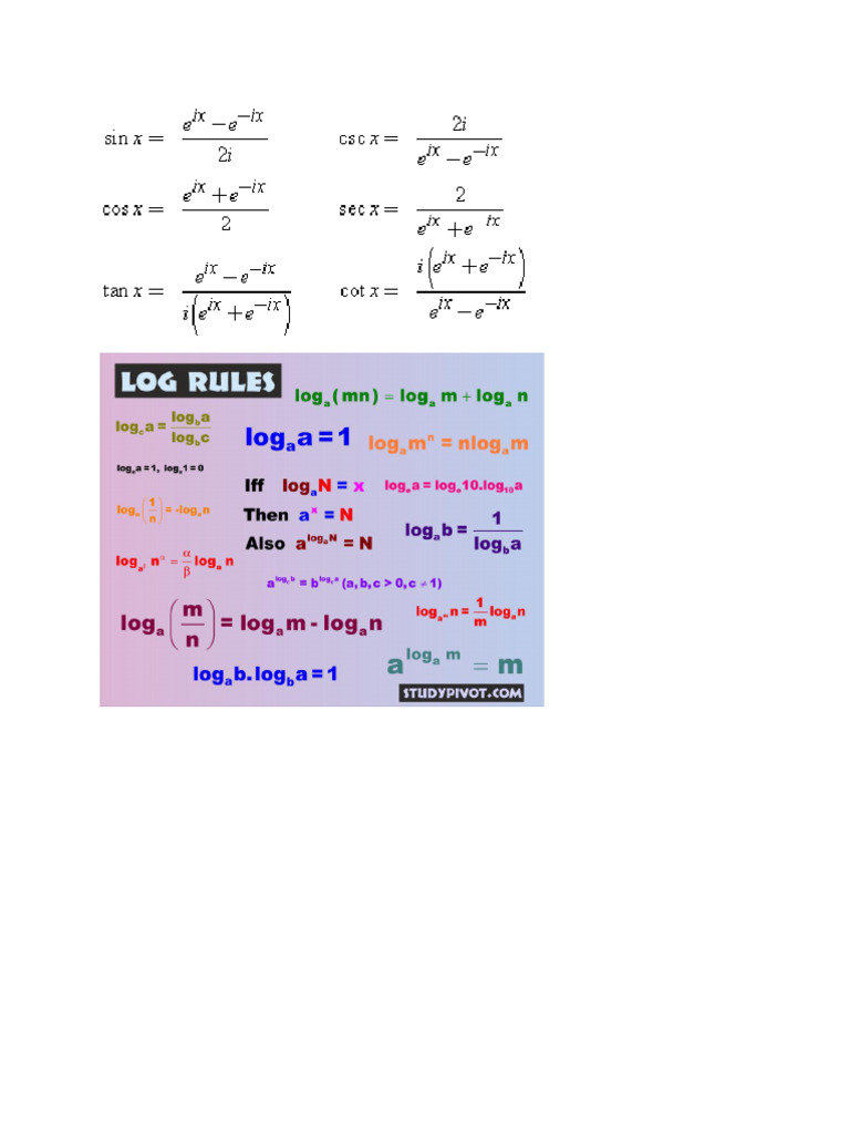 Exponential And Logarithm Note Pdf