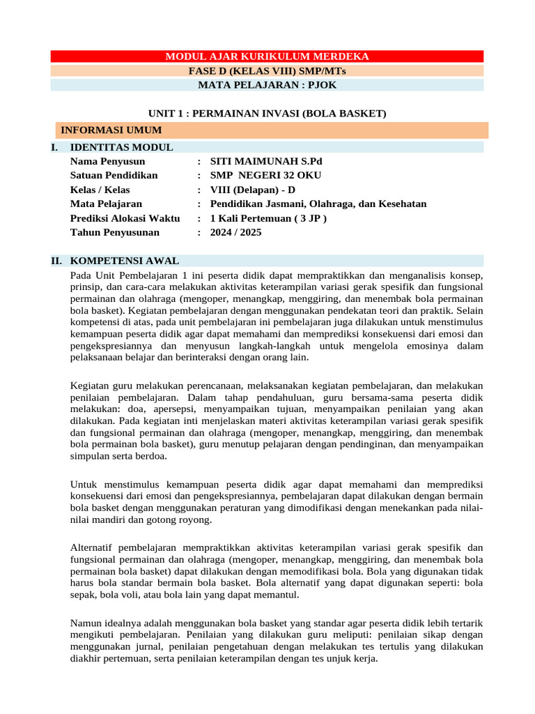 Modul Ajar Kurikulum Merdeka Siti | PDF