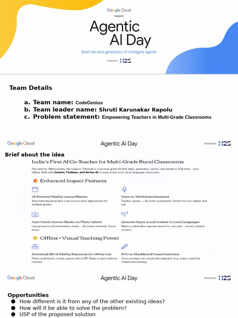 Idea Submission Deck _ Agentic AI Day | PDF