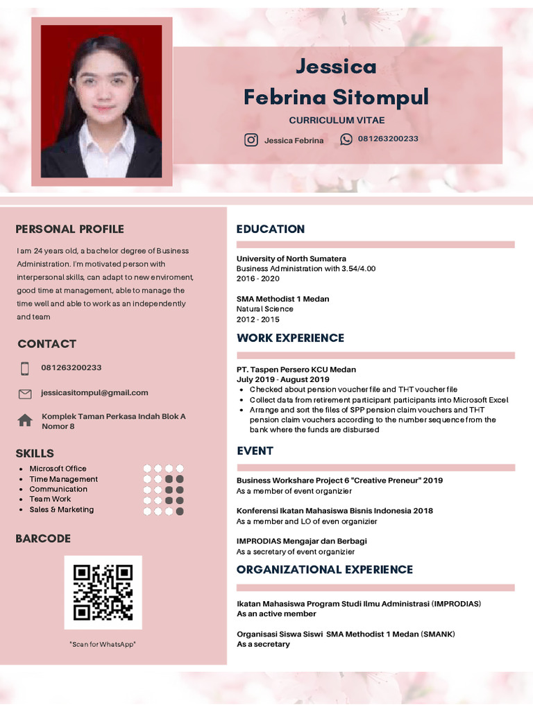 CV - Jessica Febrina Sitompul | PDF