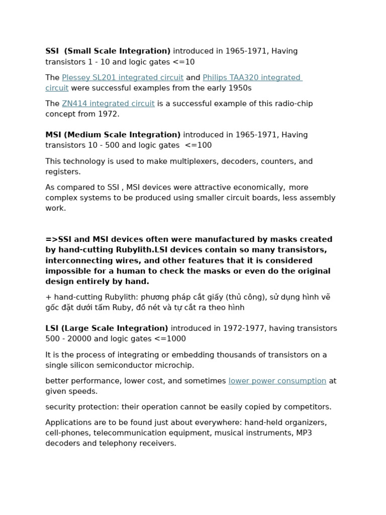 Overview of SSI and Integrated Circuits | PDF