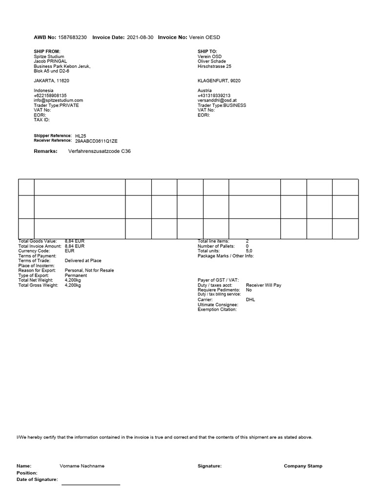 CustomInvoice 1587683230 | PDF | Value Added Tax | Invoice