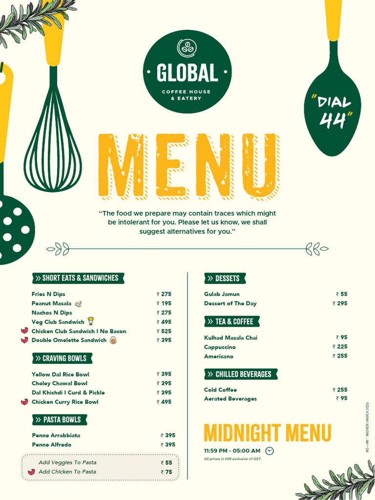 Andheri Menu IRD MID NIGHT | PDF | Indian Cuisine | Foods