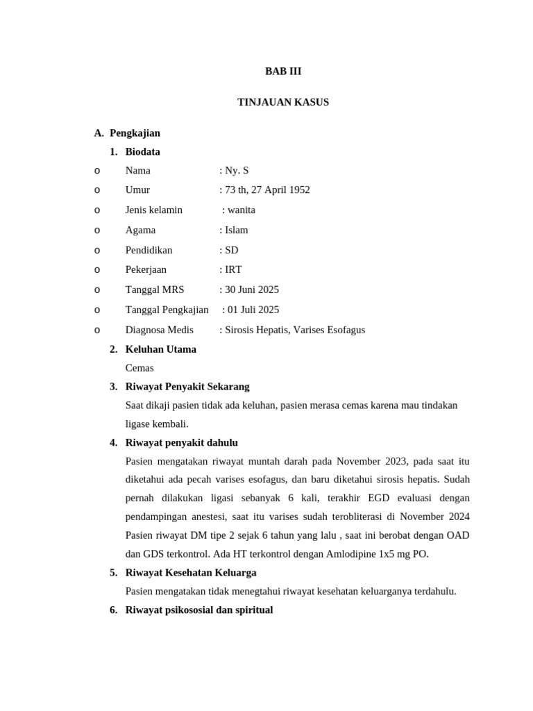 BAB III tinjauan kasus varises esofagus | PDF