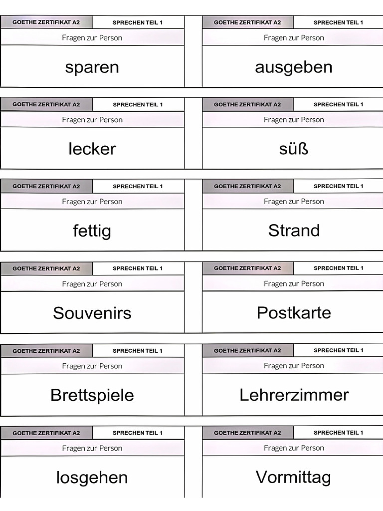 Teil 1 Sprechen A2 | PDF