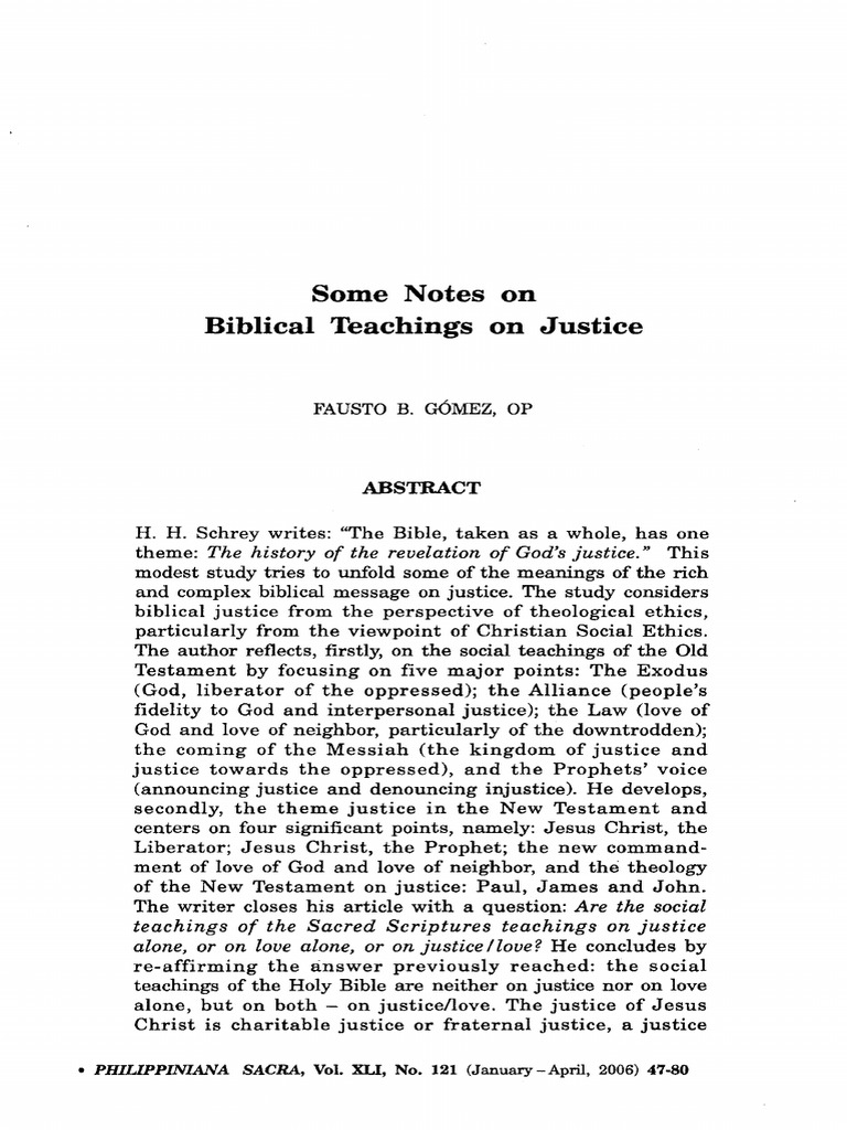 Some Notes on Biblical Teachings on Just | PDF | Bible | Jesus