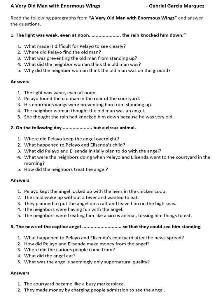 EVLIN 10 CH 1 - A Very Old Man With Enormous Wings | PDF