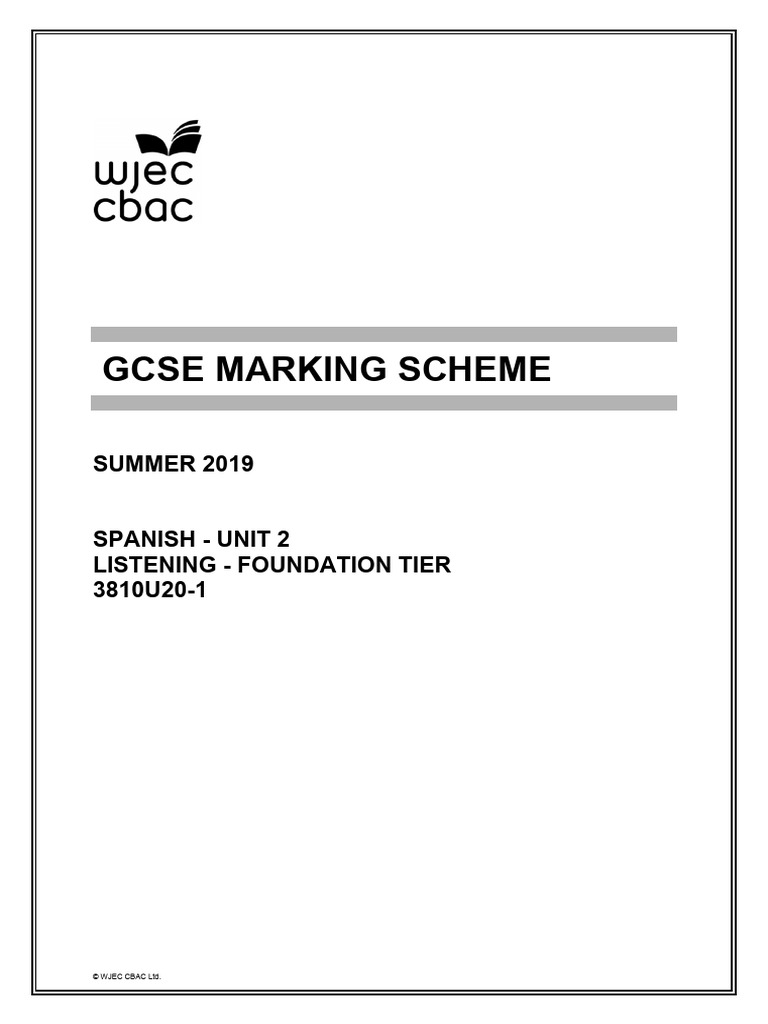 wjec gcse spanish - unit 2 ft ms -ms | PDF | Qualifications