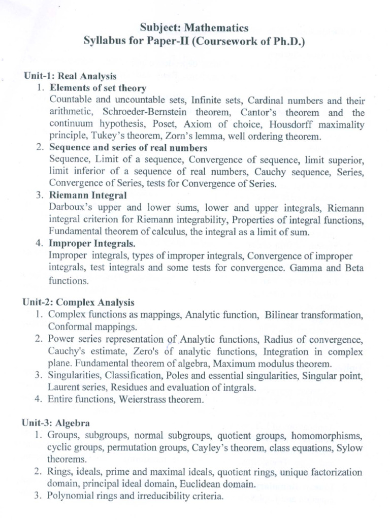 Maths Syllabus Bahinabai Uni | PDF