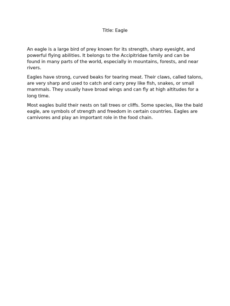 Overview of Eagles as Birds of Prey | PDF