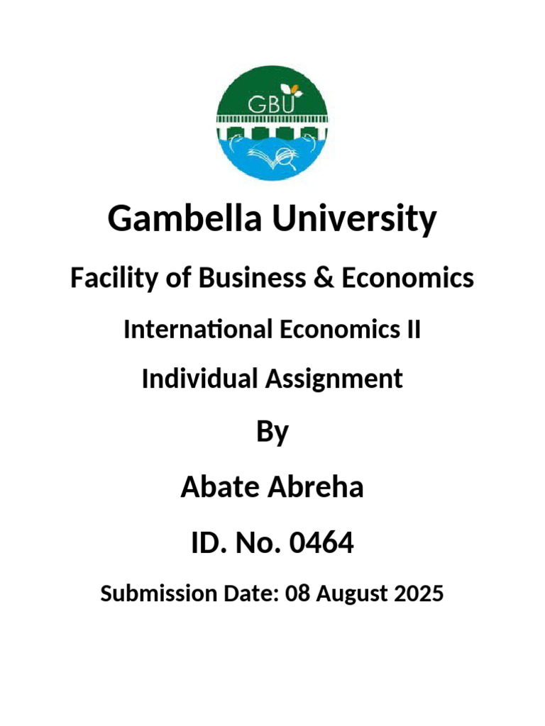 Gambella University Assignment Overview | PDF