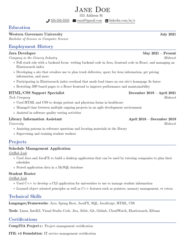 Resume-4 | PDF | Java (Programming Language) | Information Technology
