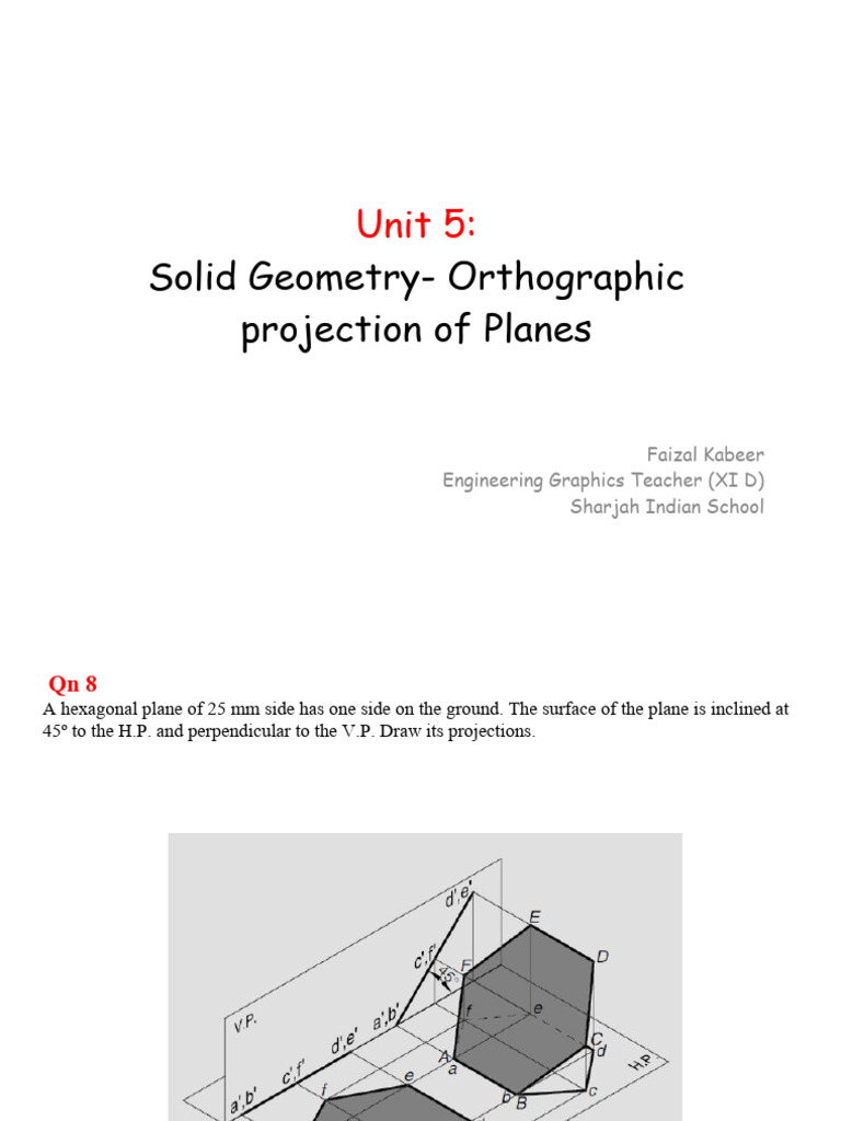Session 10 Orthographic Projection of Planes | PDF