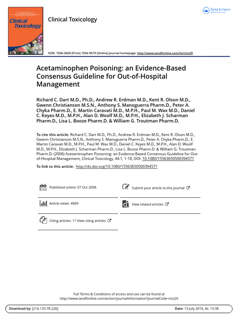 Acetaminophen Poisoning | PDF | Drugs | Medicine