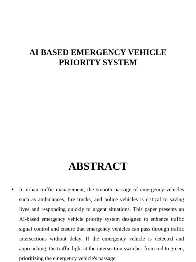 AI-Driven Emergency Vehicle Priority System | PDF | Traffic | Traffic Light