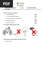 Air Worksheet Class 2 | PDF