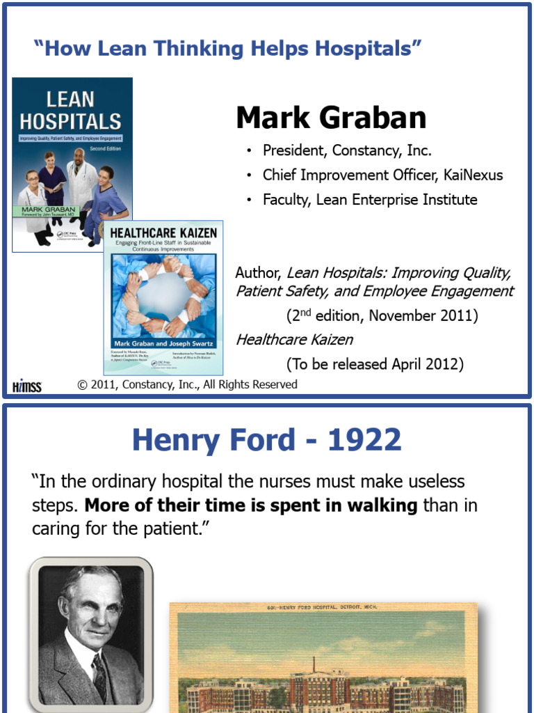 Mark Graban: "How Lean Thinking Helps Hospitals" | PDF | Patient | Oncology