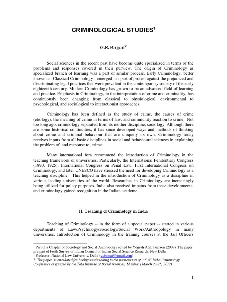 Criminological Studies | PDF | Criminology | Victimology