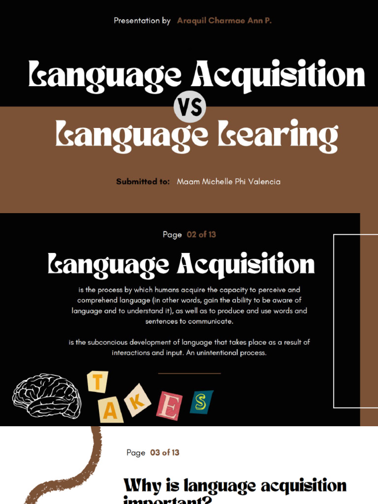 Language Acquisition Vs Language Learning | PDF