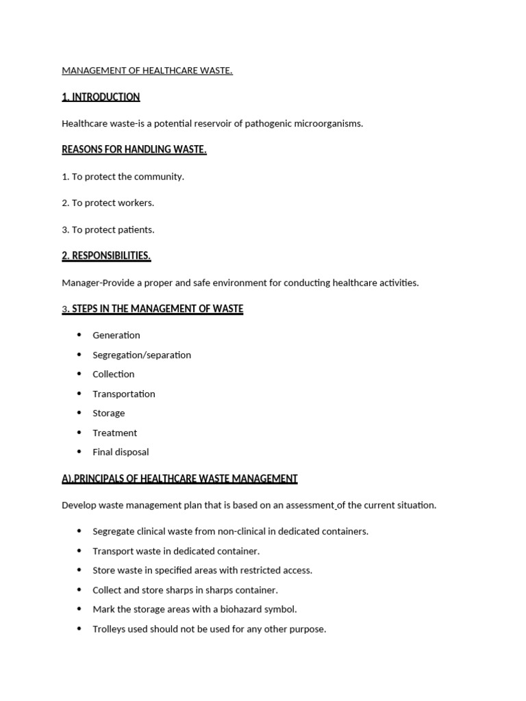 Effective Healthcare Waste Management Guide | PDF