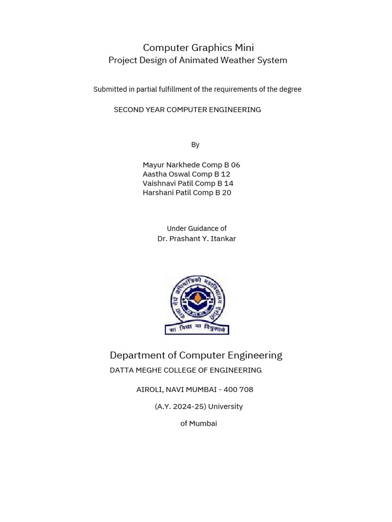 CG Mini Project Sample Report 1 PDF | PDF | Computer Graphics | Algorithms