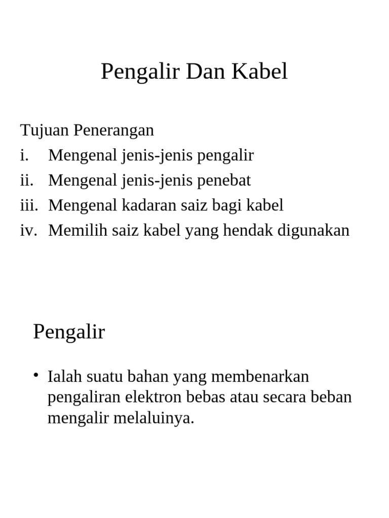 Bab4 Pengalir Dan Kabel | PDF